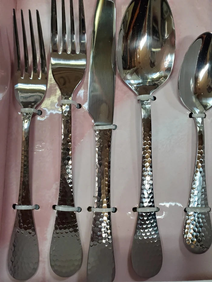 Prestige Euro Hammered 20 Piece Flatware Set — Kitchen Clique