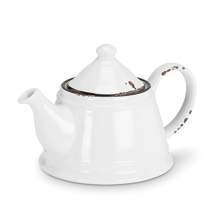Abbott Enamel Tea Pot White — Kitchen Clique