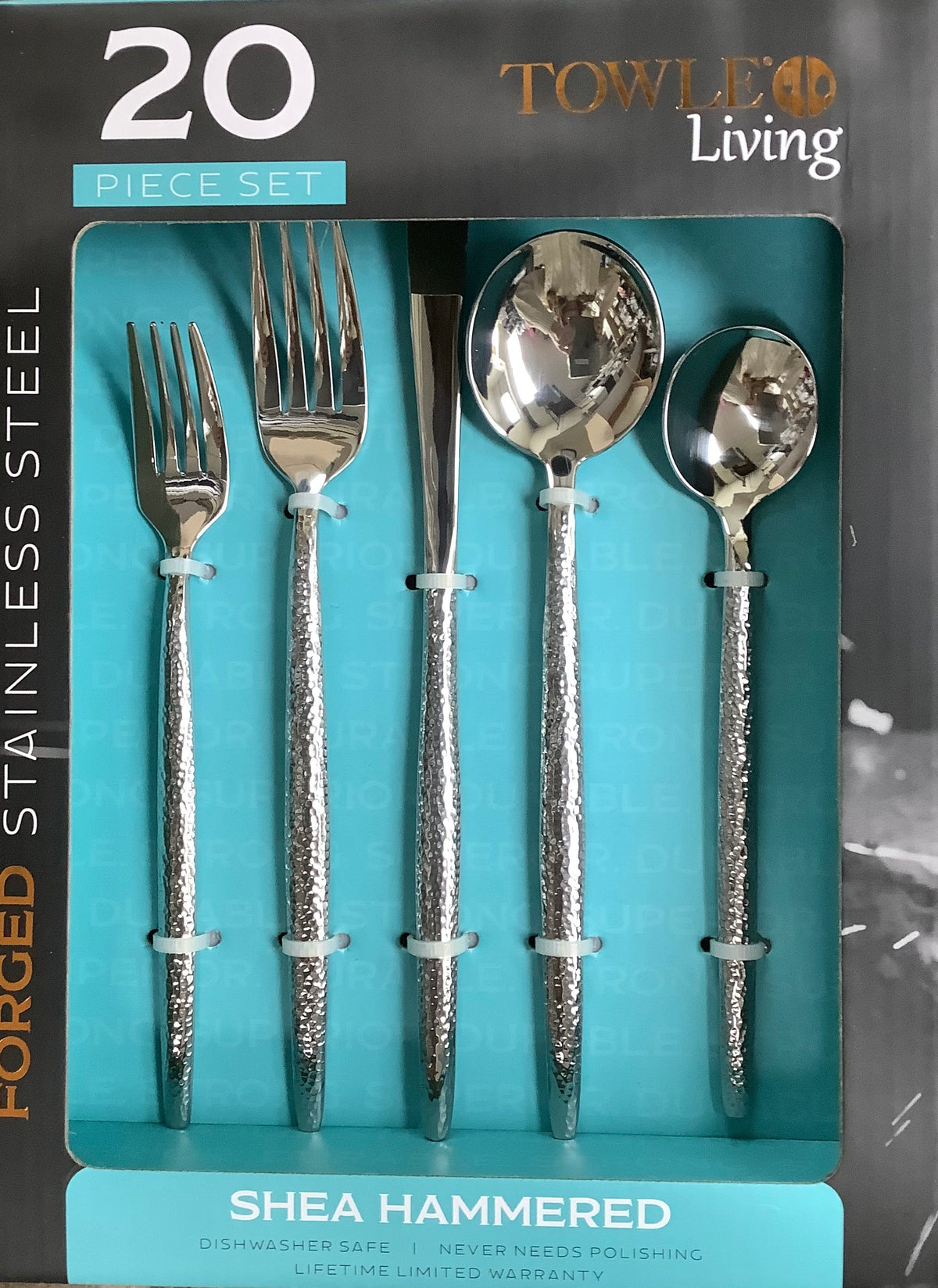 Prestige Cutlery Towle Shea Hammered Flatware Set, Service for 4 ...