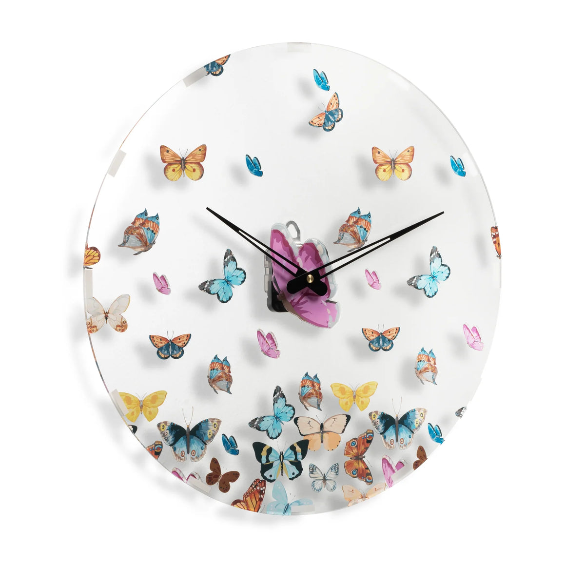 Waterdale Collection Clock Wall Art, Butterflies, 16 inch — Kitchen Clique