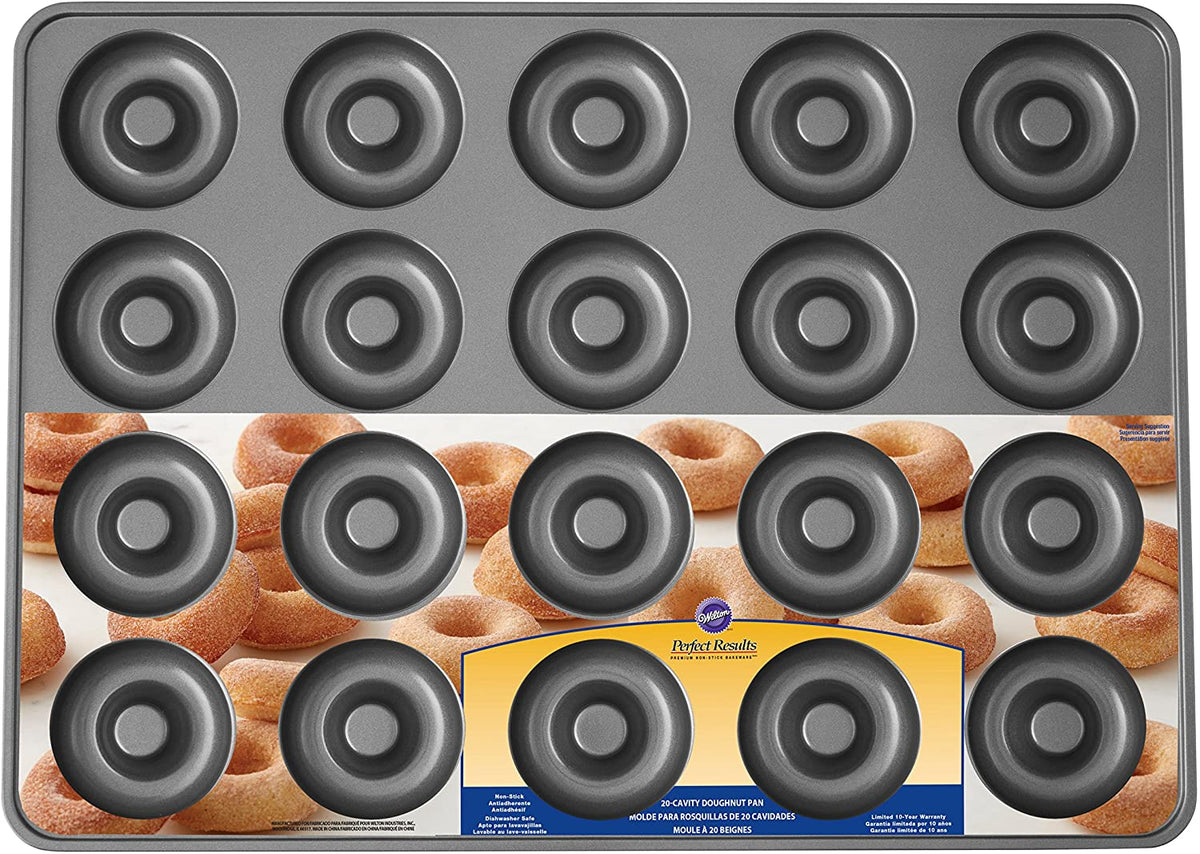 Wilton Perfect Results Non-Stick Donut Pan , 20-Cavity Donut Baking Pa ...