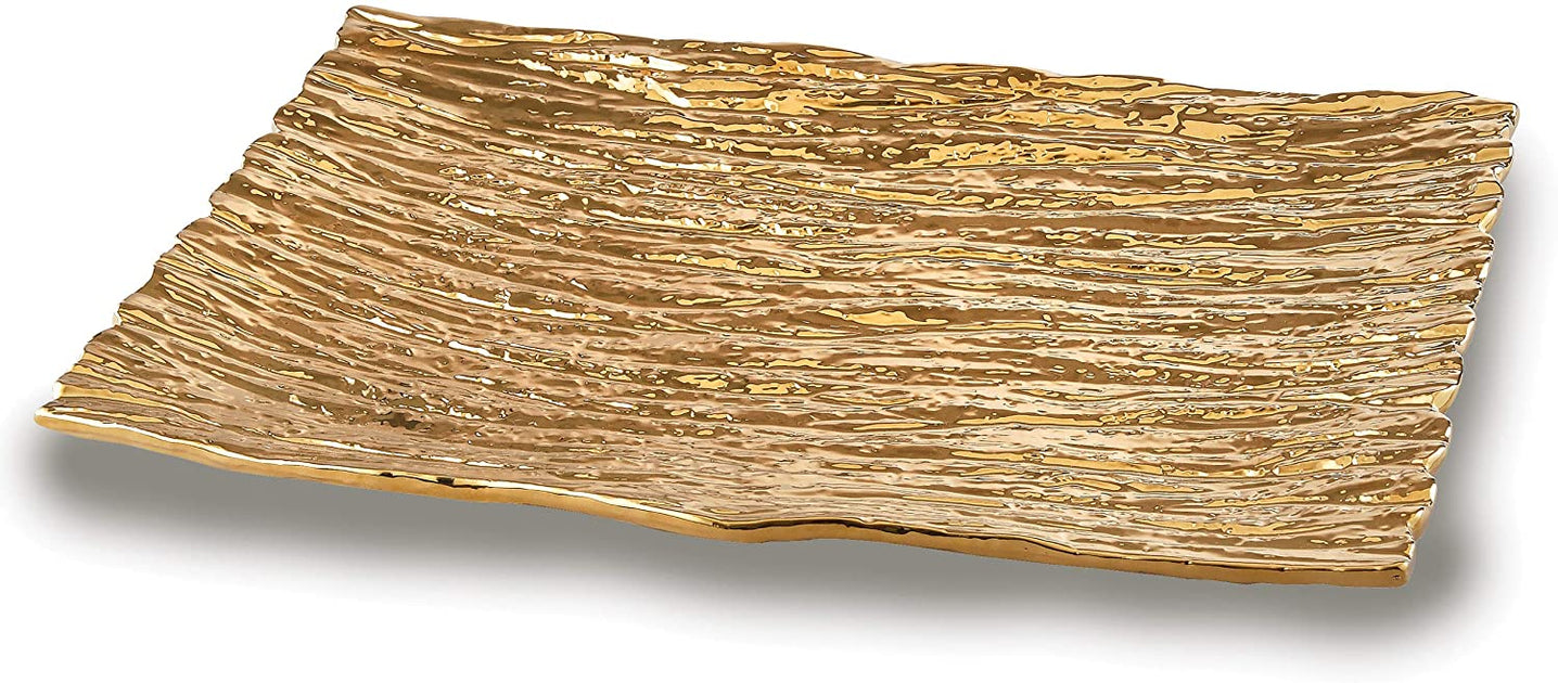 Leeber Elegance Tree Bark Porcelain Serving Tray, 15.5" — Kitchen Clique
